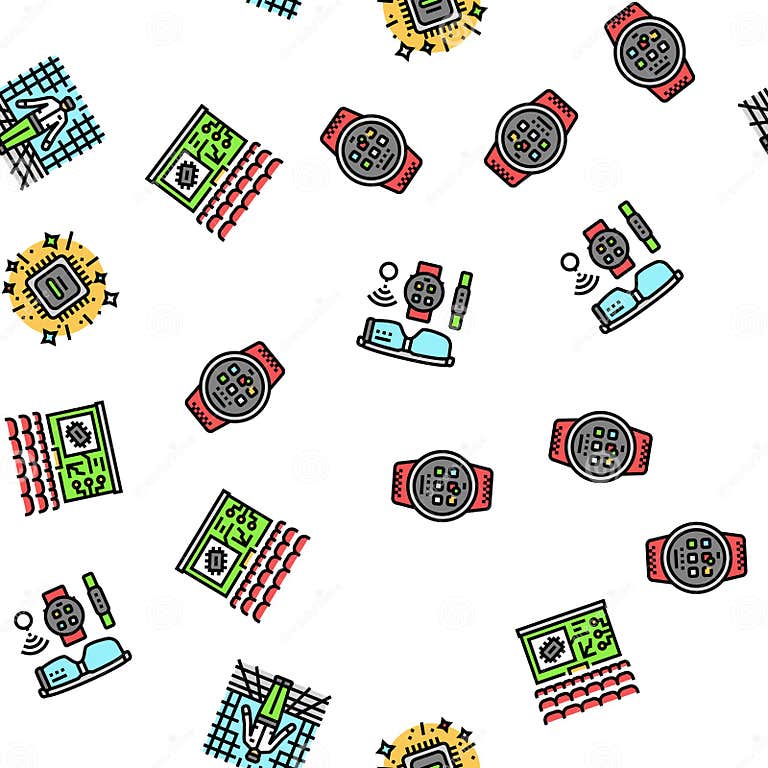 Tech Enthusiast Geek Nerd Man Seamless Pattern Vector Stock ...