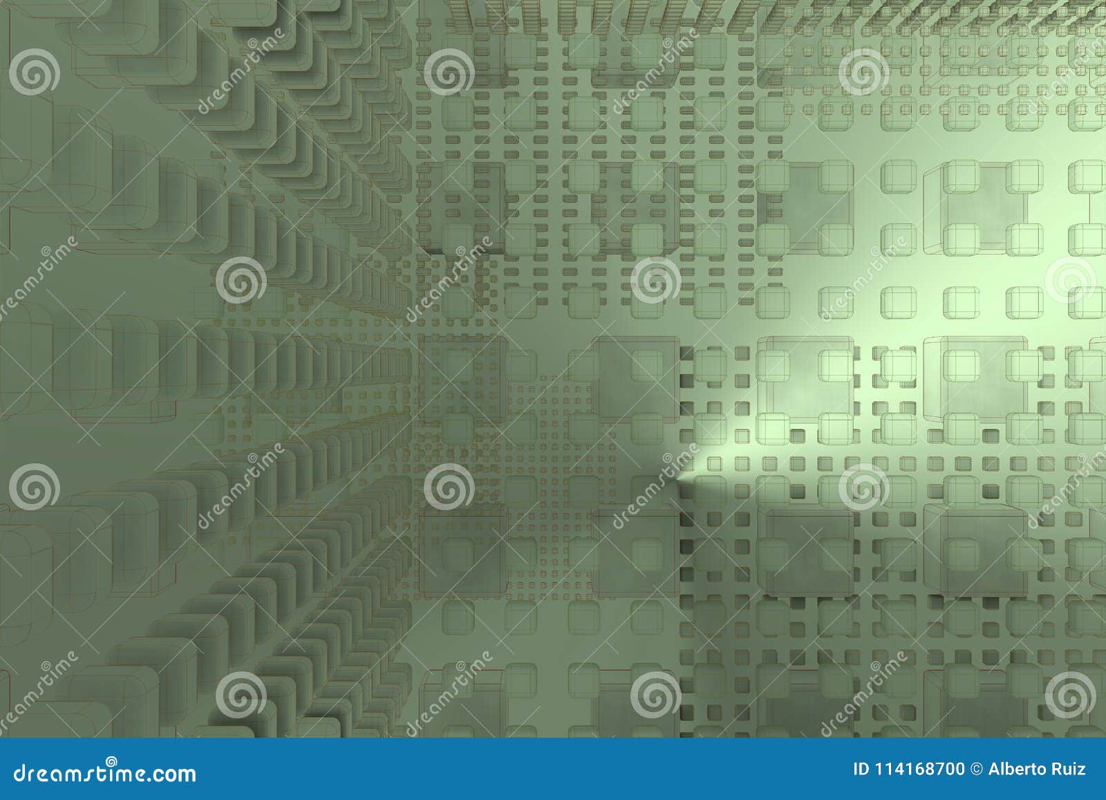 Futuristic Composition in Space with Wall of Cube.2 Stock Illustration ...