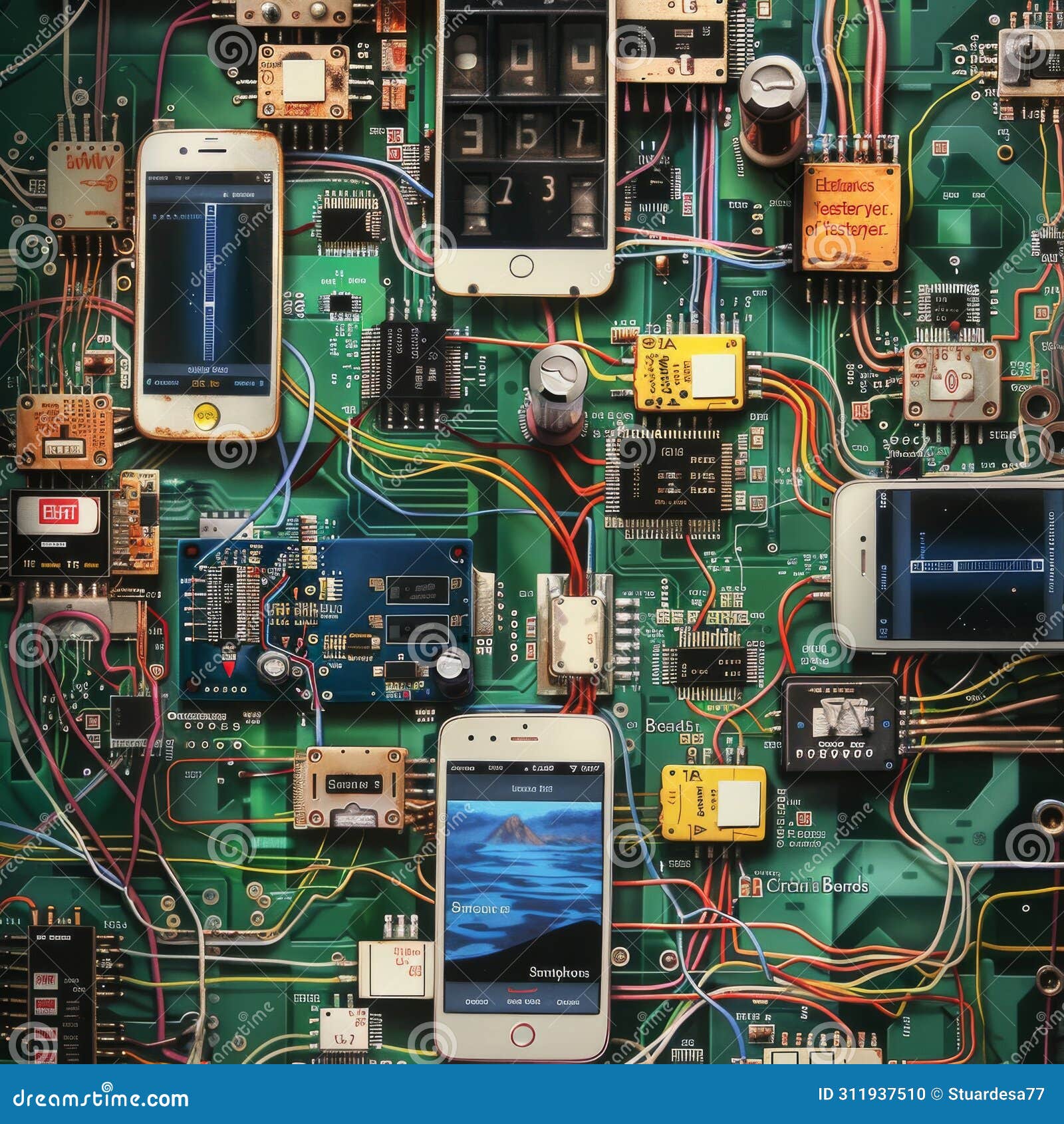 Tech Evolution Collage stock photo. Image of integration - 311937510