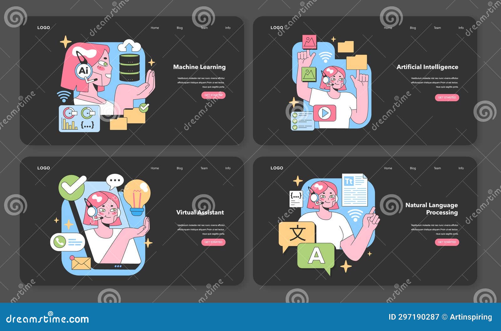 Tech Evolution Set. Flat Vector Illustration Stock Vector ...