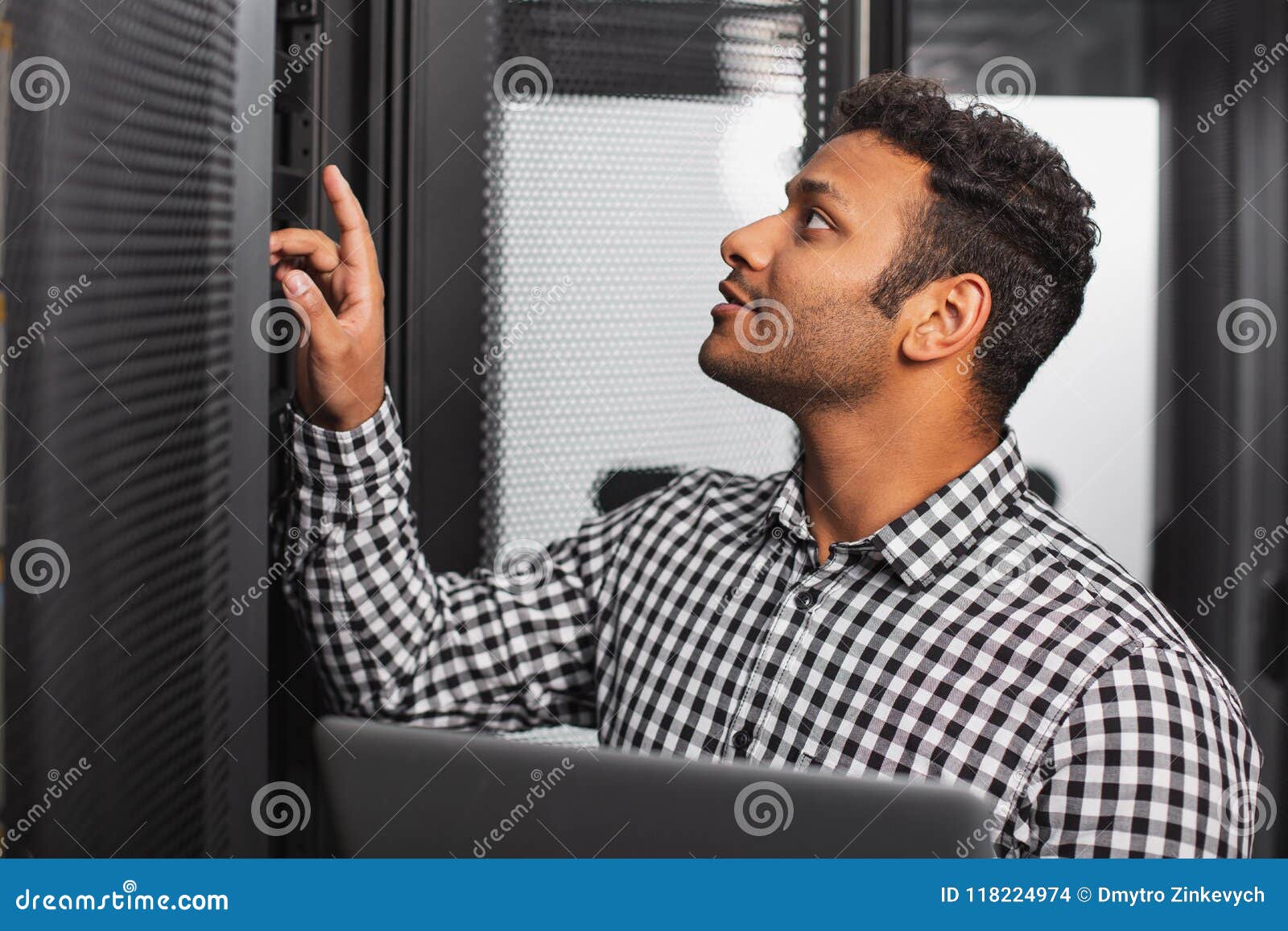 Pleased it Guy Verifying System Stock Photo - Image of connected ...