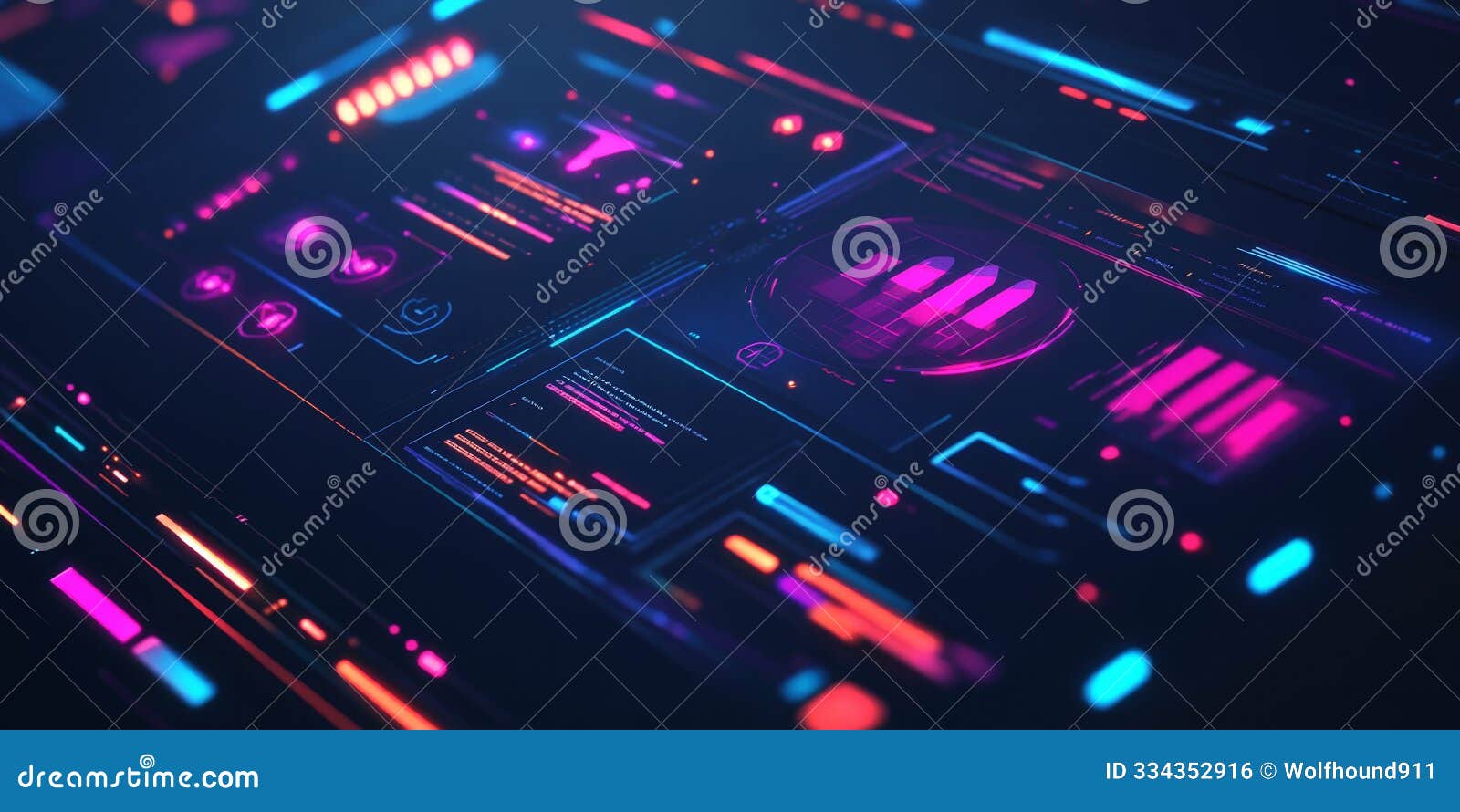 A Tech-focused Web Design with a Dark Mode Theme, Sharp Lines, Neon ...