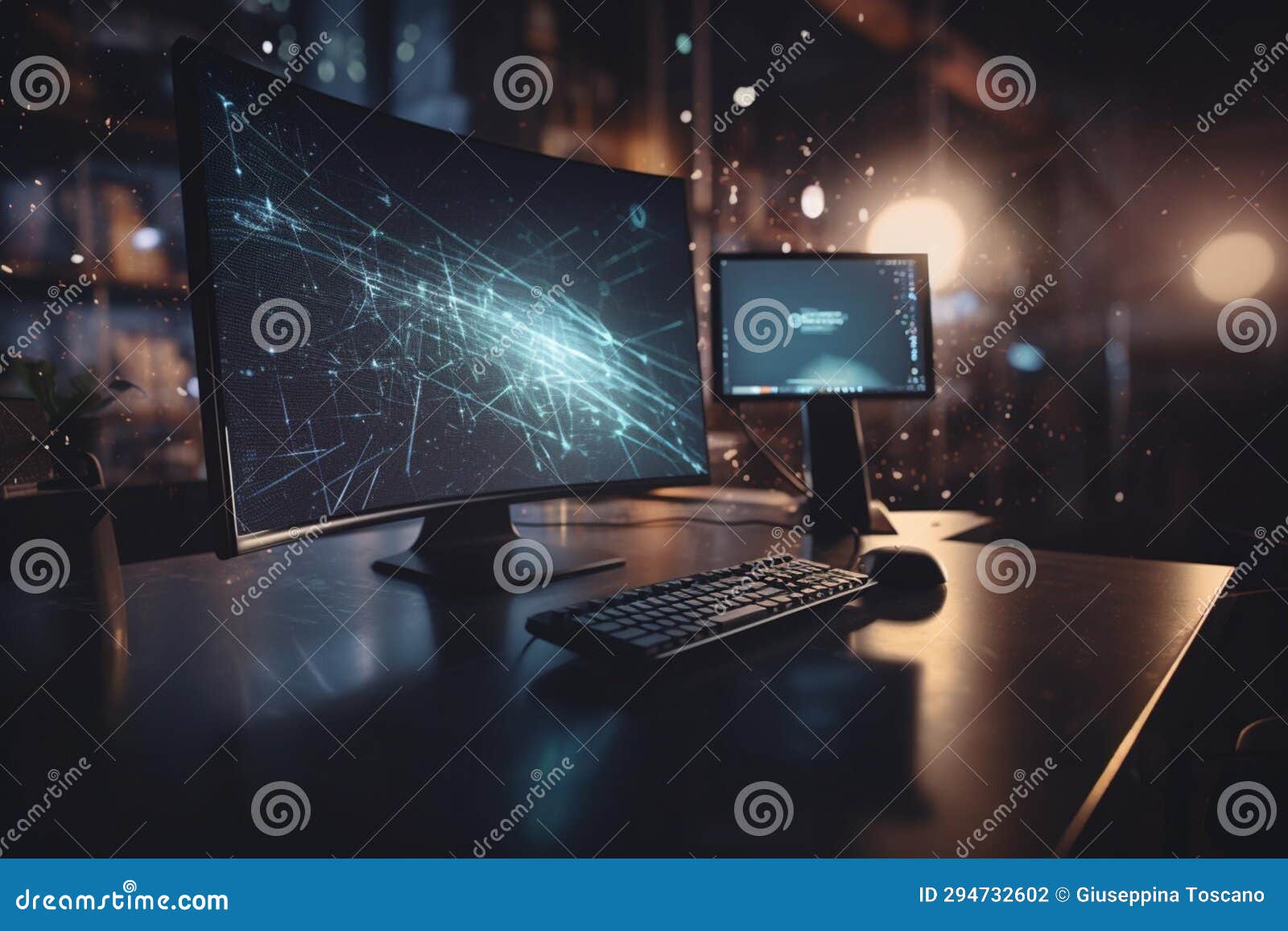 Tech-fused workstation stock illustration. Illustration of technology ...