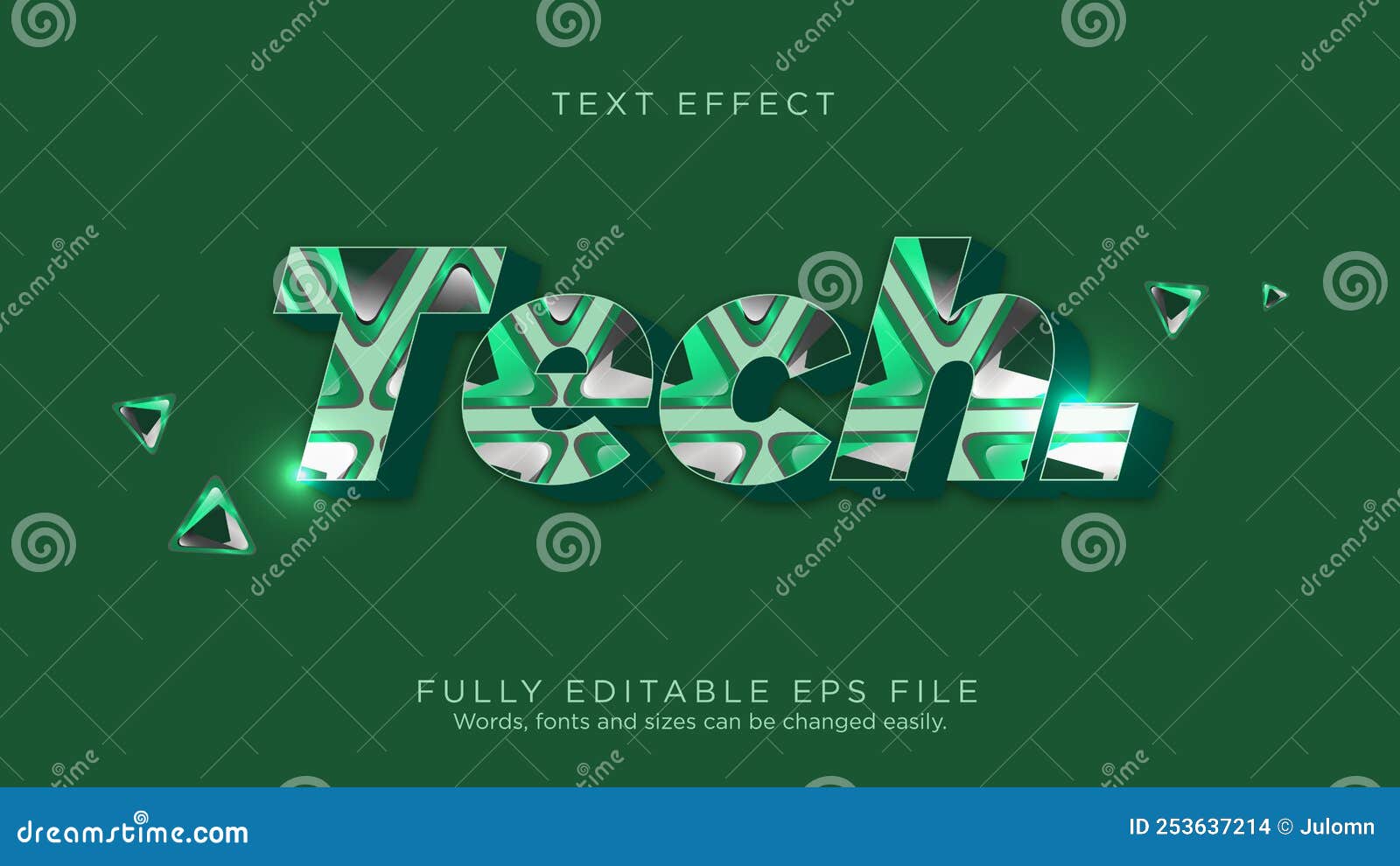Tech Future Text Effect Font Type Stock Illustration - Illustration of ...