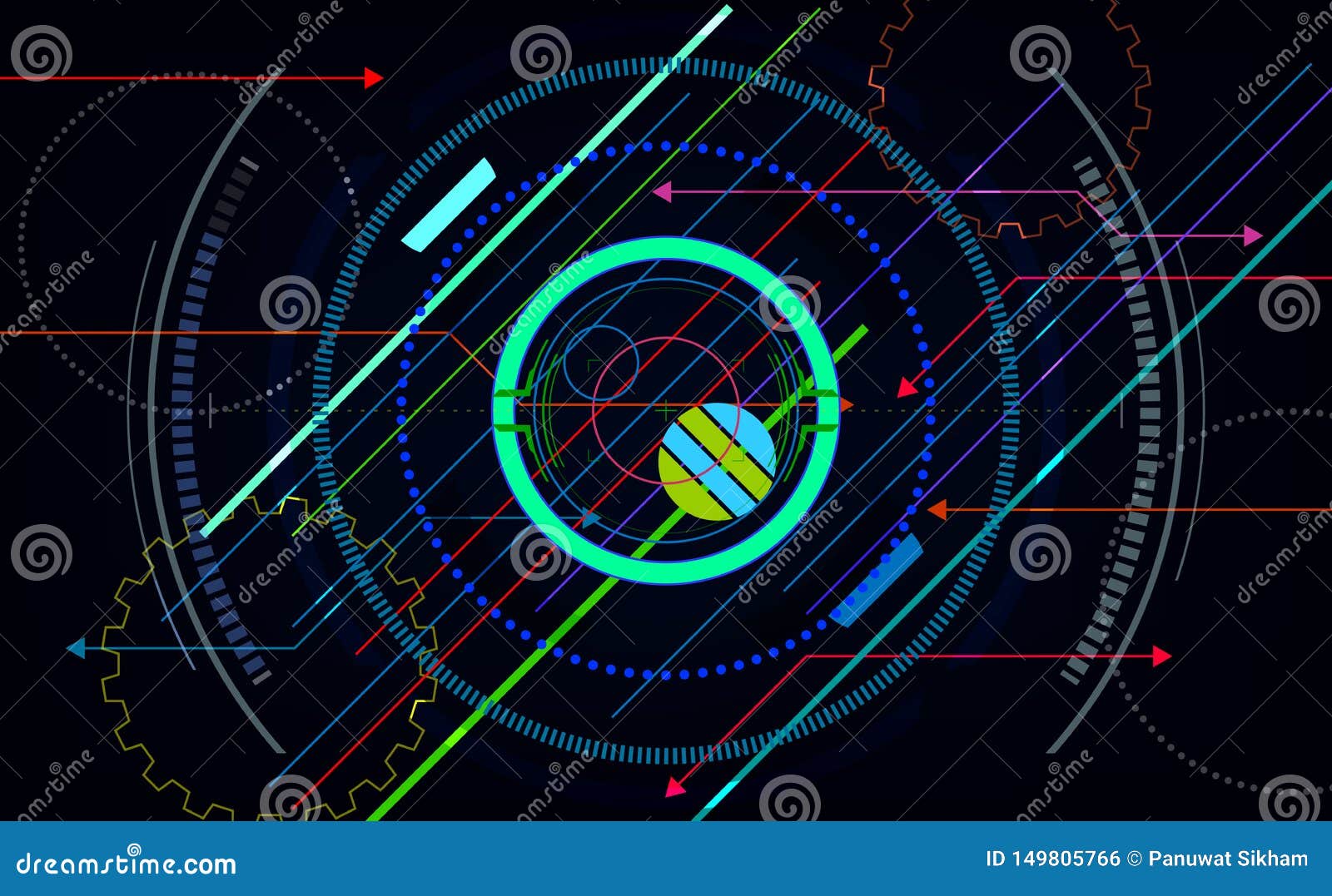 Tech Futuristic Abstract Backgrounds, Colorful Circle. Vector ... Tech Futuristic Abstract Backgrounds, Colorful Circle. Vector ...