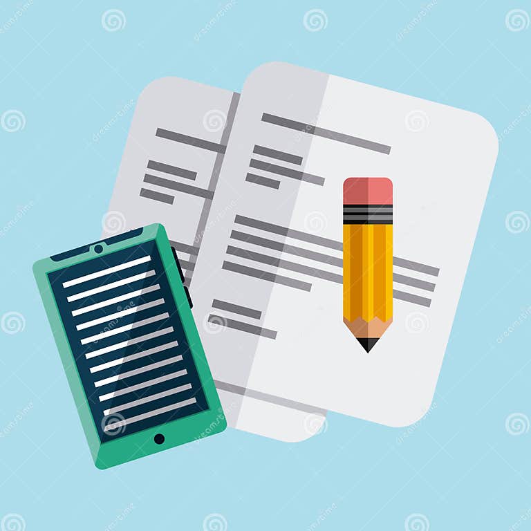 Tech gadgets stock vector. Illustration of papers, device - 60606919