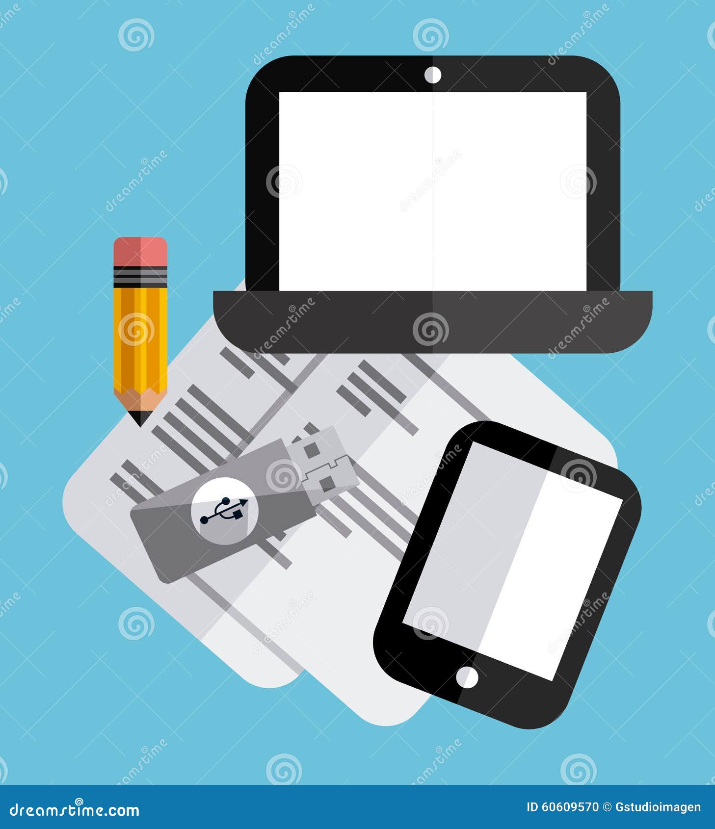 Tech gadgets stock vector. Illustration of graphic, design - 60609570