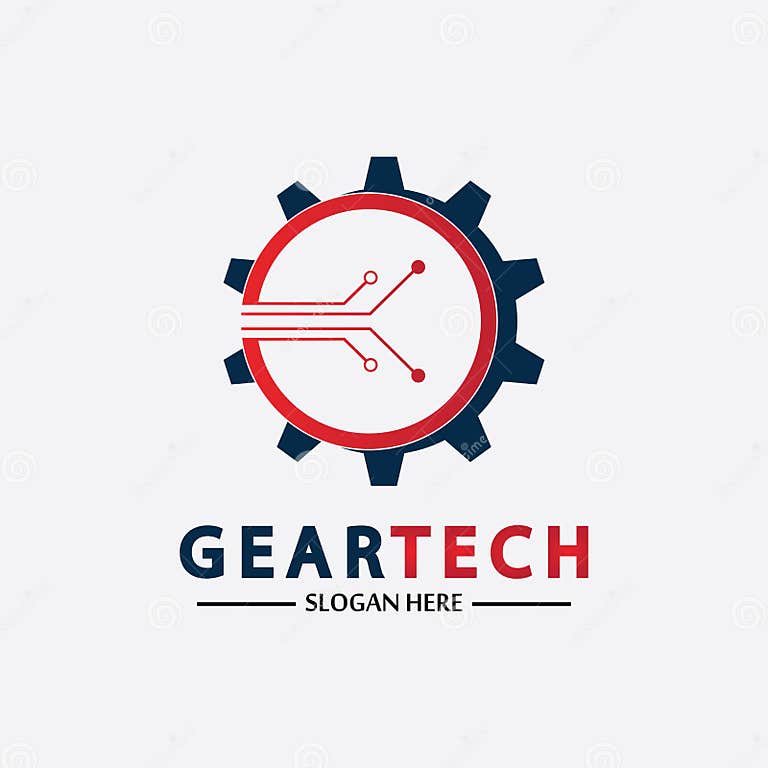 Tech Gear Logo Vector Design Template. Technology Logo Template Design ...
