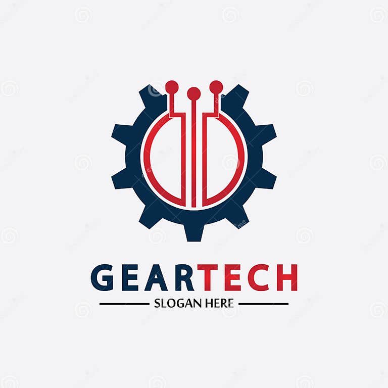 Tech Gear Logo Vector Design Template. Technology Logo Template Design ...