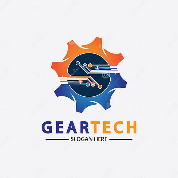 Tech Gear Logo Vector Design Template. Technology Logo Template Design ...