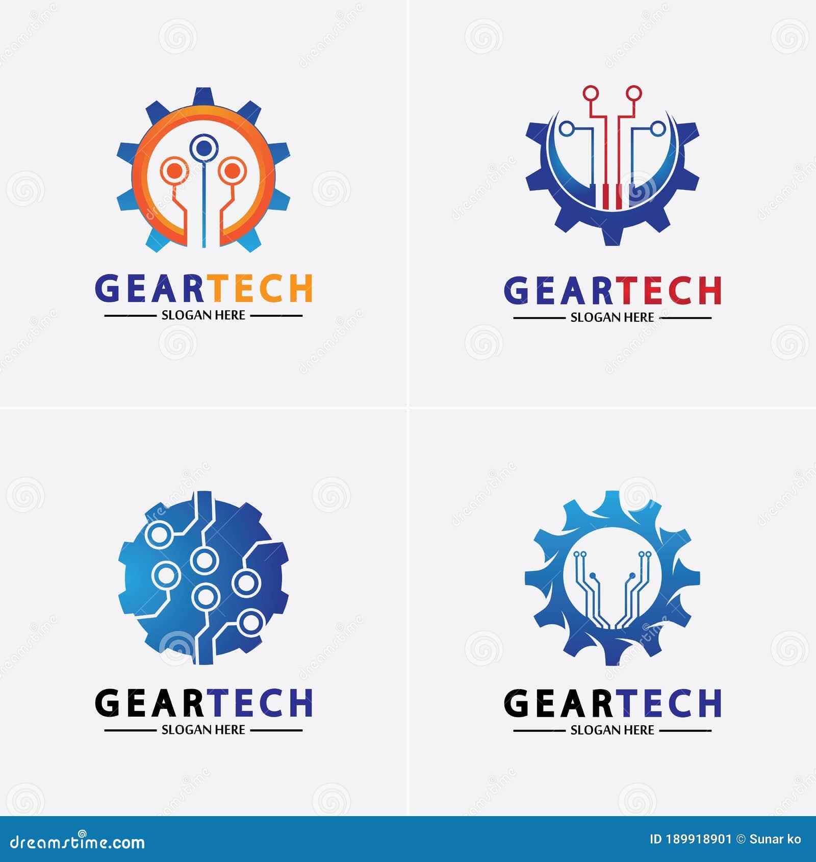 Tech Gear Logo Vector Design Template. Technology Logo Template Design ...
