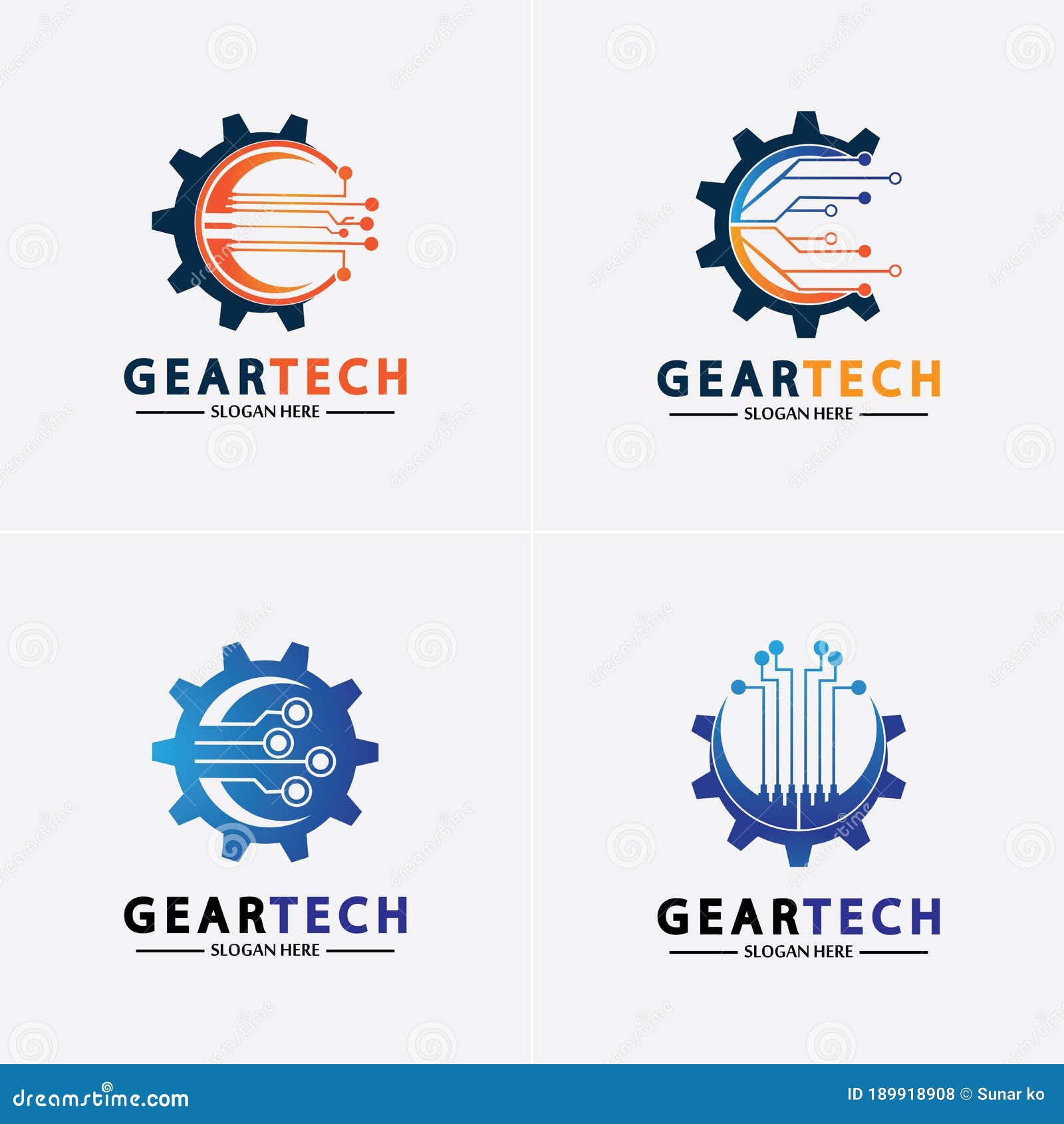 Tech Gear Logo Vector Design Template. Technology Logo Template Design ...
