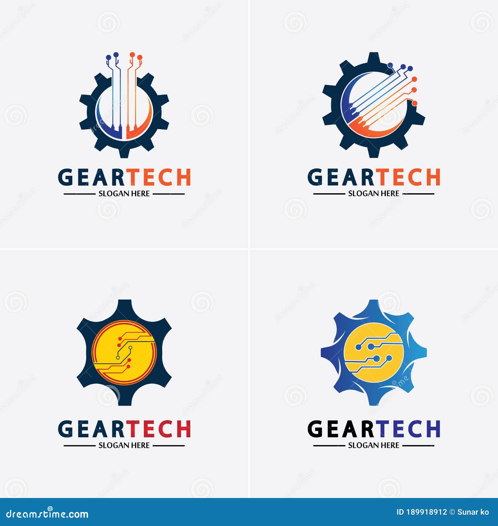 Tech Gear Logo Vector Design Template. Technology Logo Template Design ...