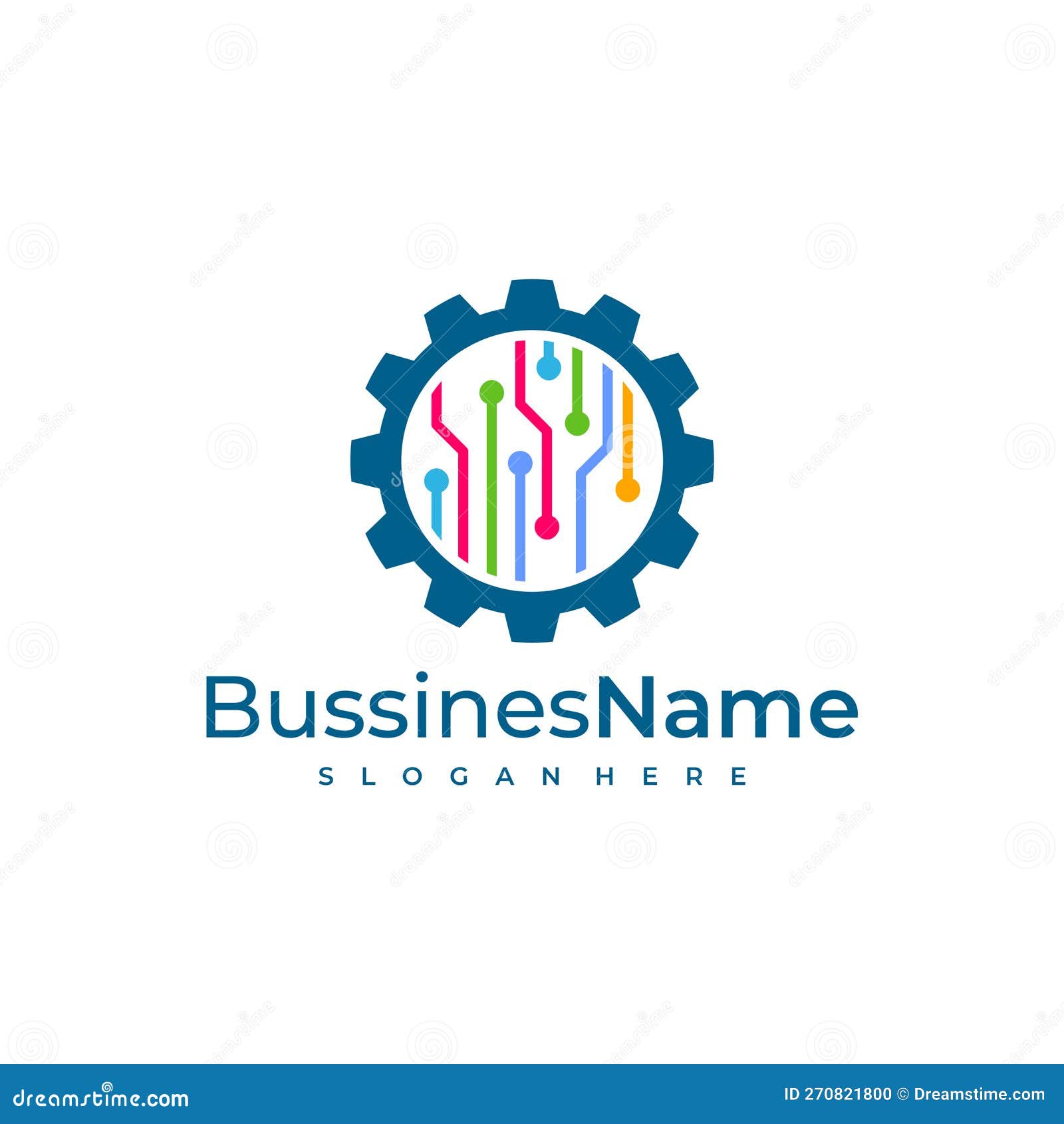 Tech Gear Logo Vector Template. Creative Gear Logo Design Concepts ...