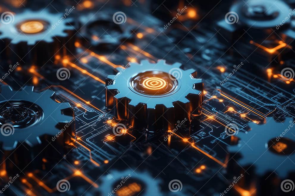 Tech Gear Synchronization, an Intricate Design of Intersecting Gears ...