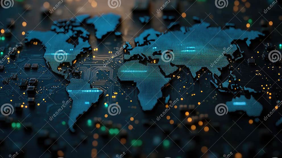 Tech Geography: World Map Crafted from Microchips, Global ...
