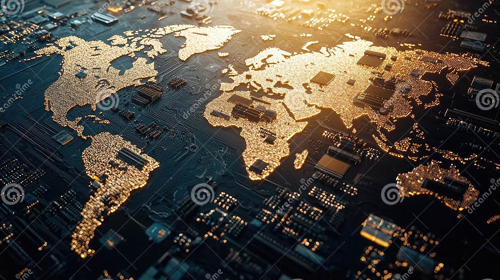Tech Geography: World Map Crafted from Microchips, Global ...