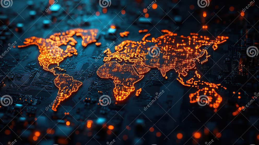 Tech Geography: World Map Crafted from Microchips, Global ...