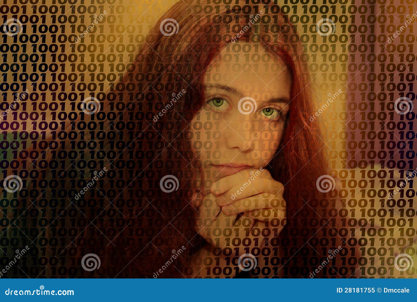 Tech girl stock illustration. Illustration of face, approved - 28181755