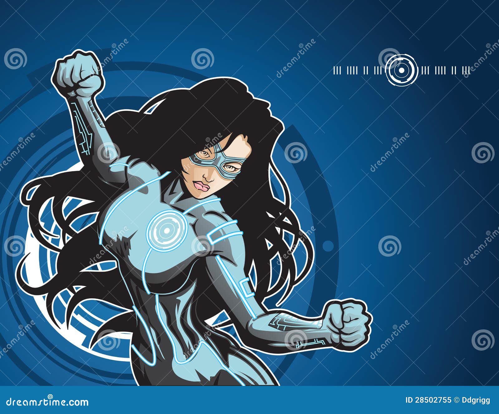 Tech Girl stock vector. Illustration of boots, fist, vector - 28502755