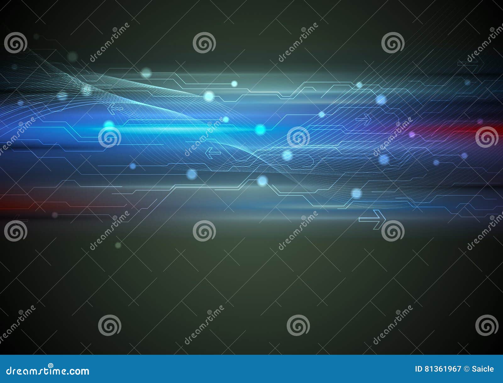 Tech Glowing Background with Circuit Board Lines Stock Vector ...