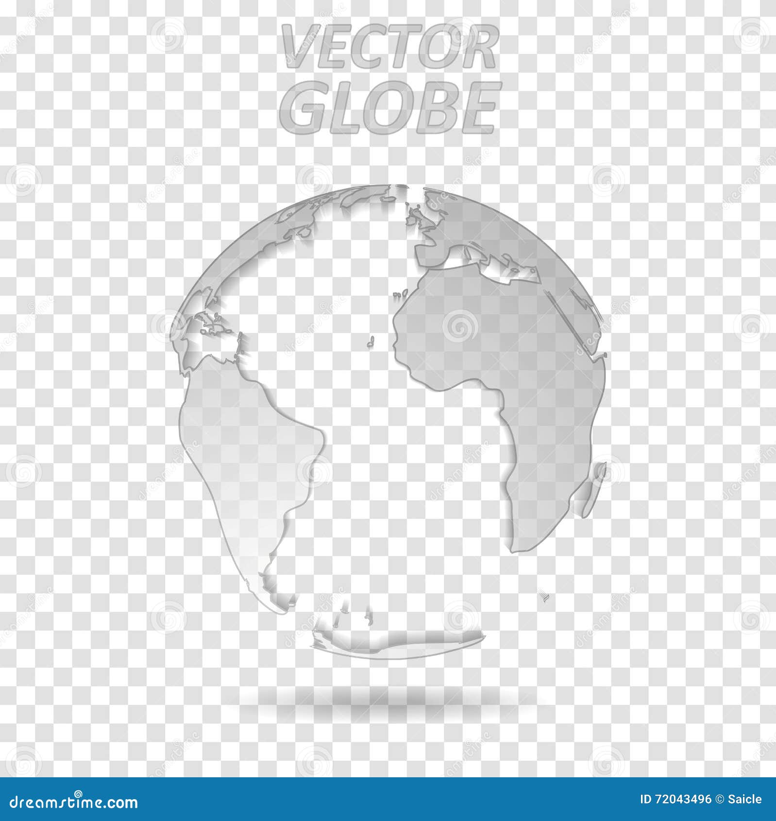 Tech Grey Transparent Globe World Map Design Stock Vector ...