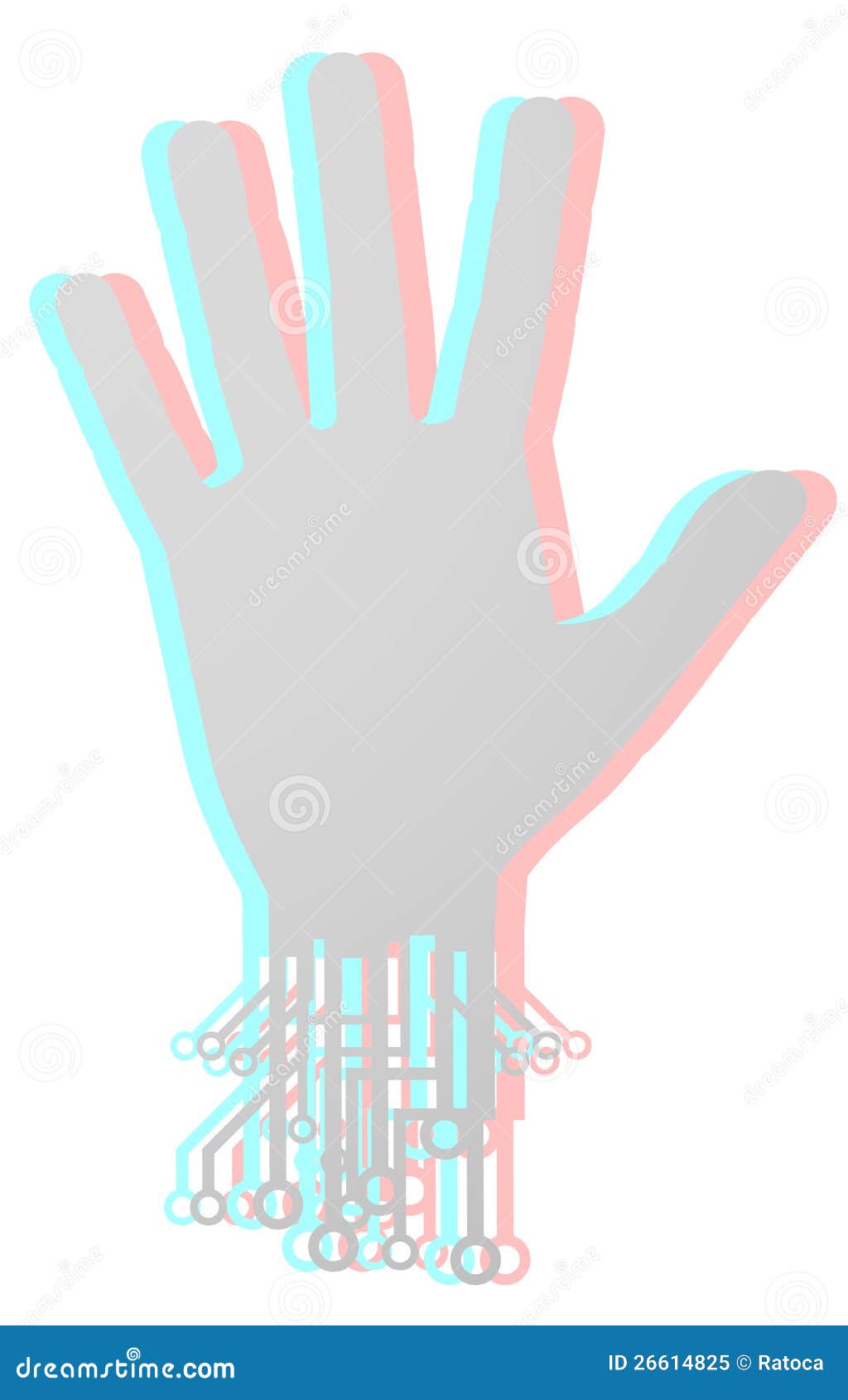 Tech hand stock vector. Illustration of integrated, chrome - 26614825