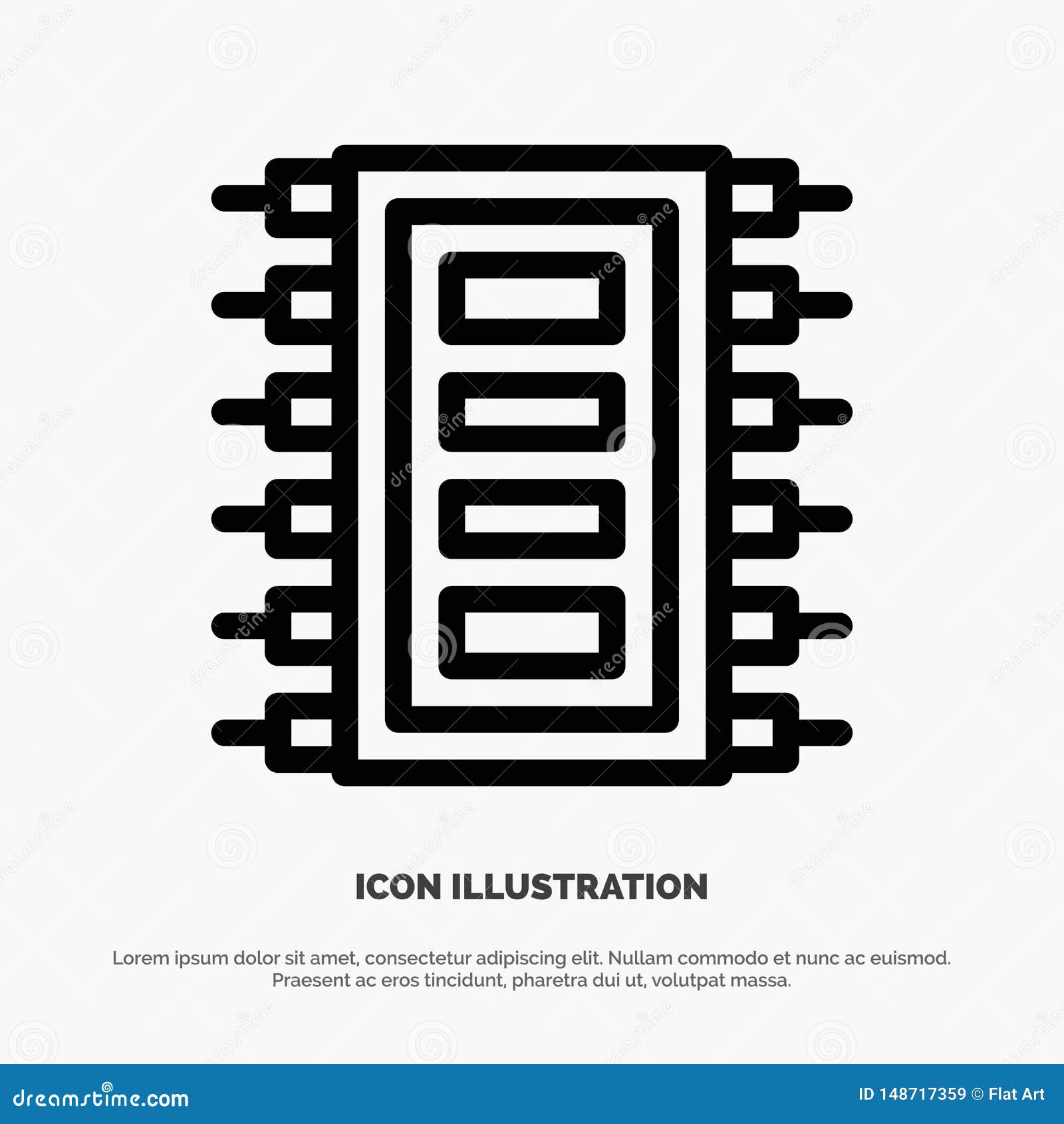 Tech, Hardware, Chip, Computer, Connect Line Icon Vector Stock Vector ...