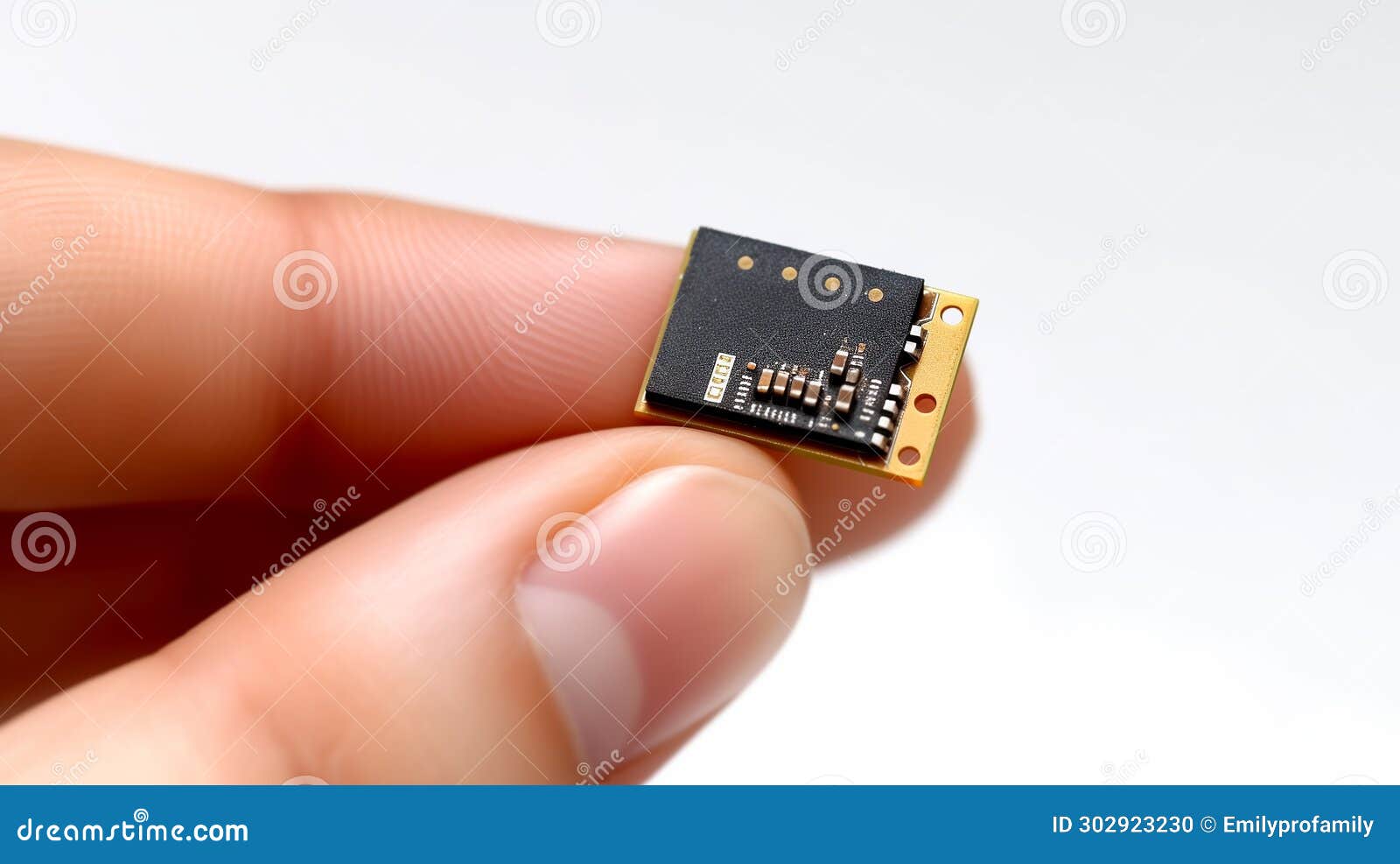Tech Hardware: Hand Holding Microchip, Isolated Stock Illustration ...