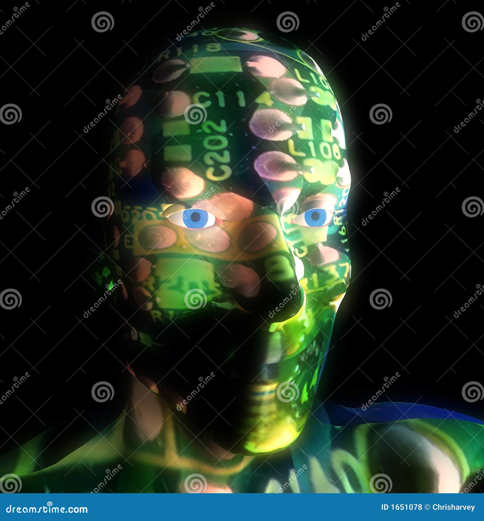 Tech Head 4 stock illustration. Illustration of electronic - 1651078