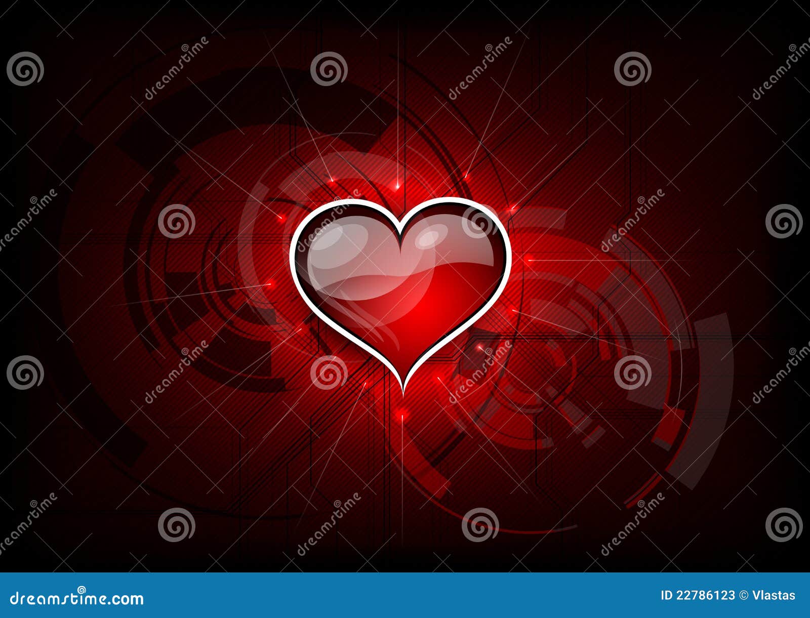 Tech heart stock vector. Illustration of decoration, modern - 22786123