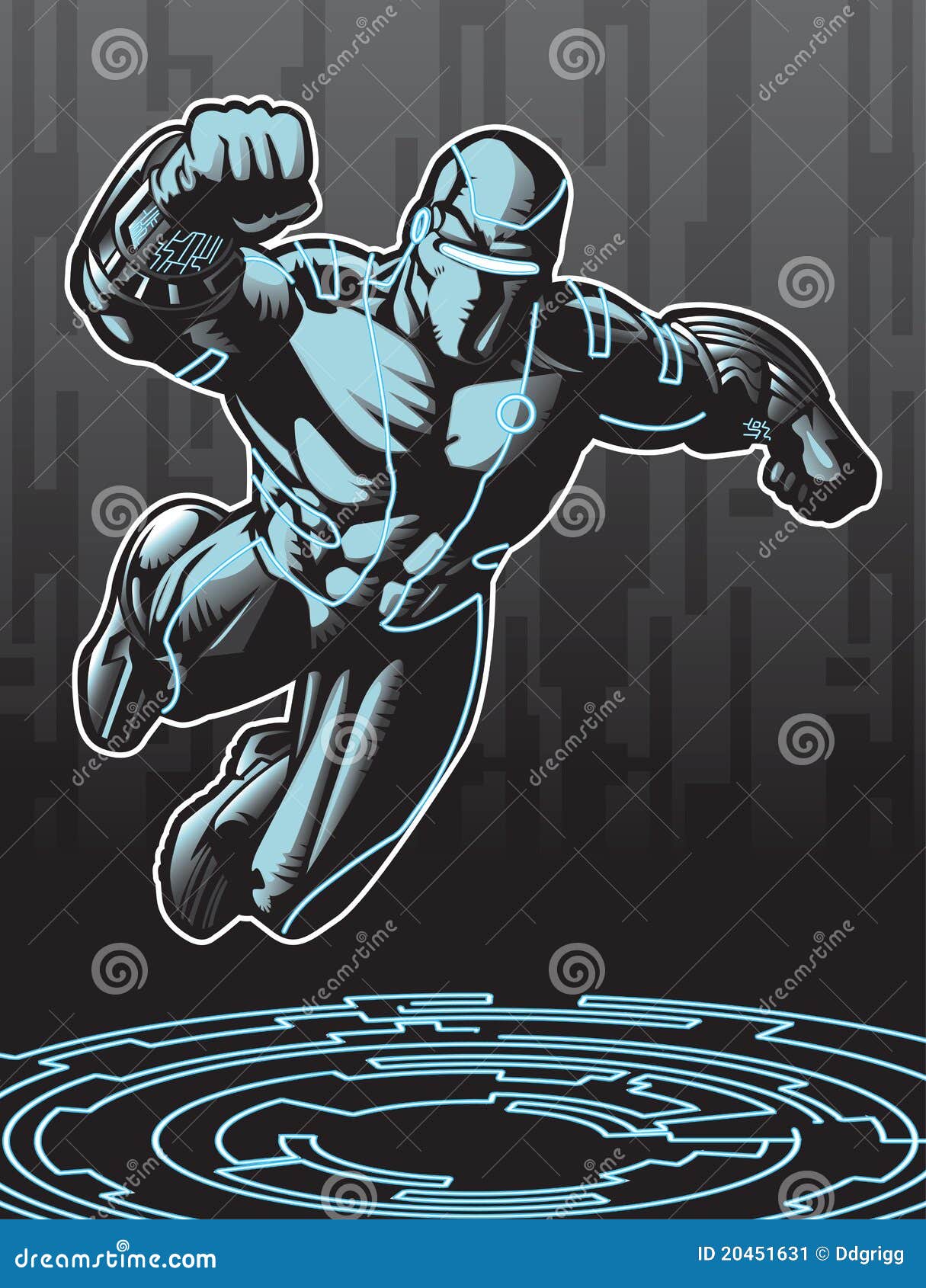 Tech Hero stock vector. Illustration of machine, binary - 20451631