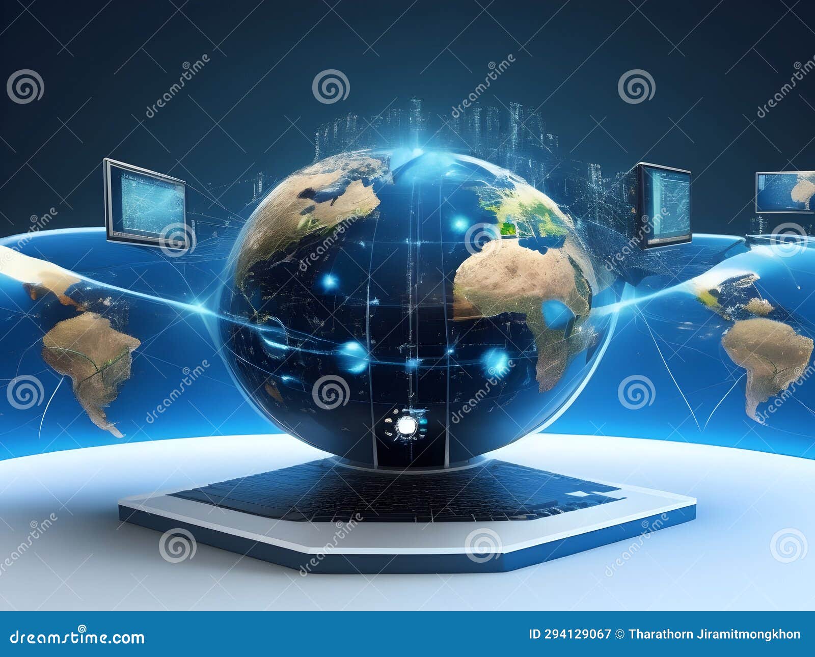 Tech Horizon: Global Infinity in Business Computing Stock Illustration ...