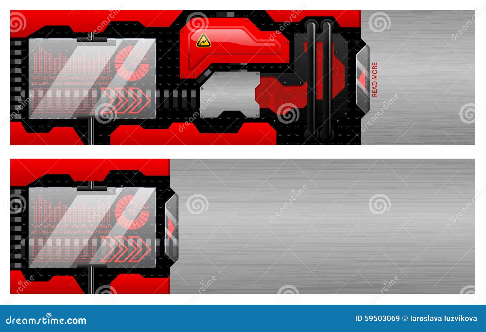 Tech horizontal banner stock vector. Illustration of advertising - 59503069