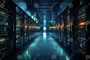 Tech Hub a Glimpse Inside the Data Centers Server Room Stock ...