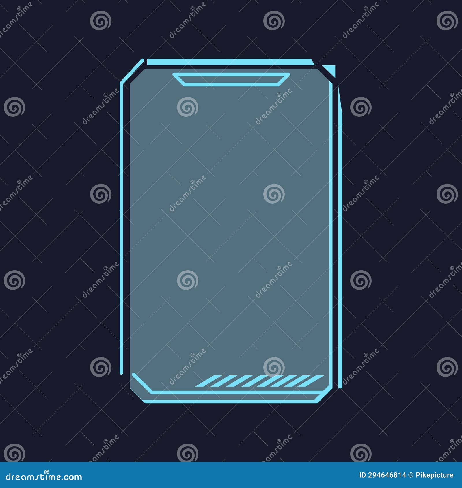 Tech Hud Frame Cartoon Vector Illustration Stock Illustration ...