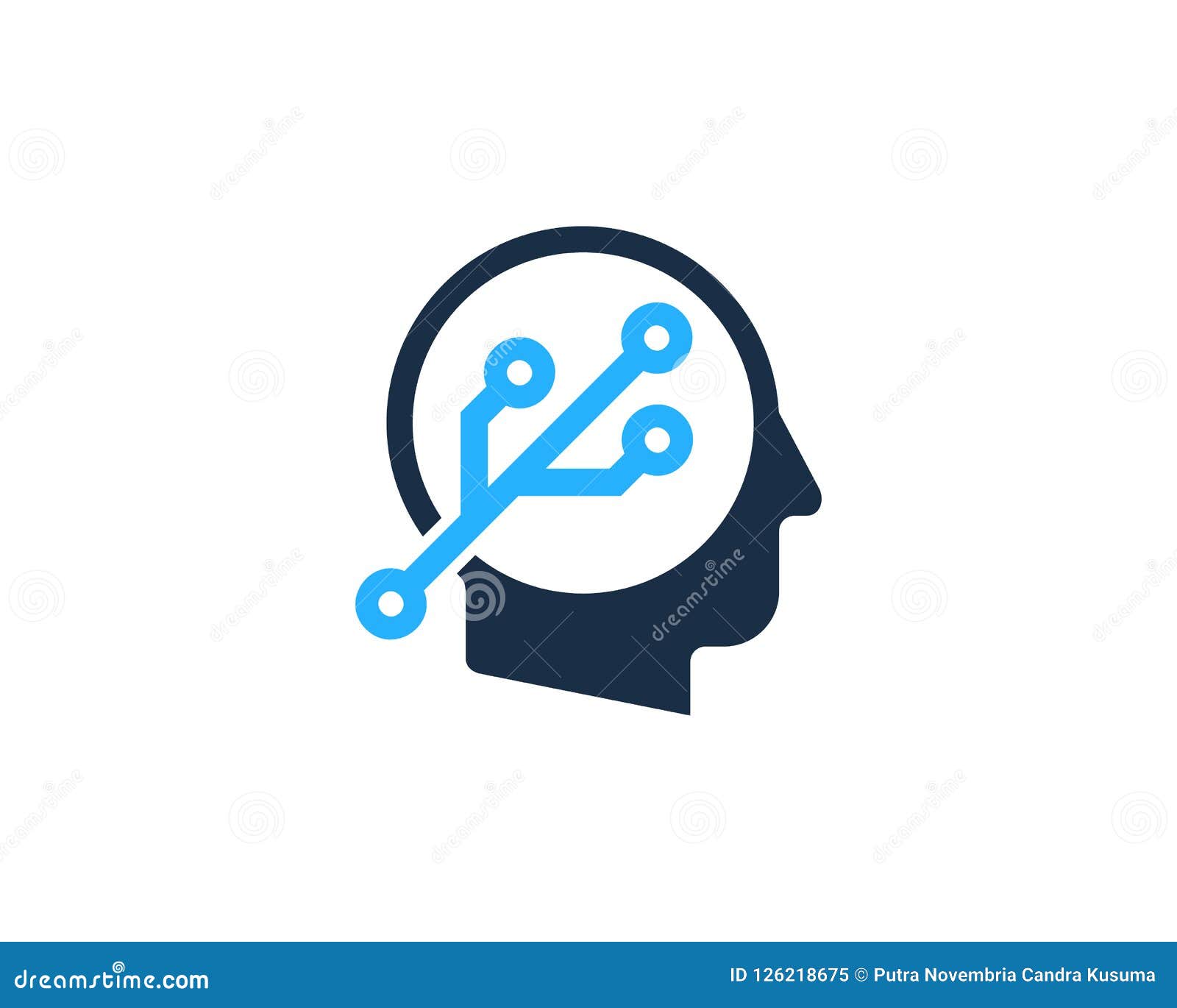 Tech Human Head Logo Icon Design Stock Vector - Illustration of global ...