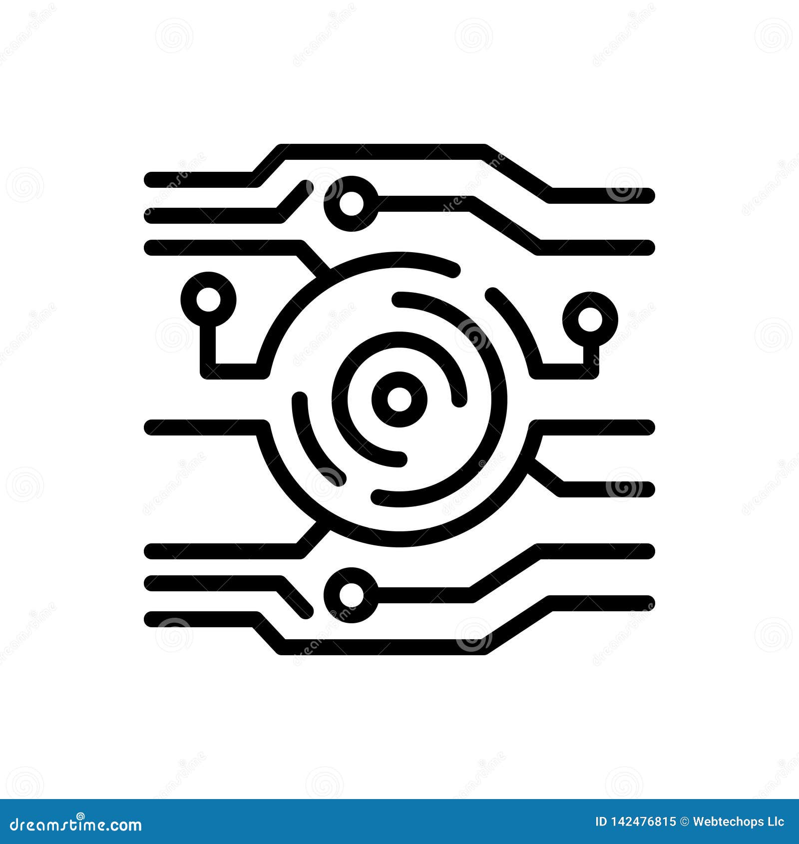 Black Line Icon for Tech, Digitization and Technology Stock Vector ...