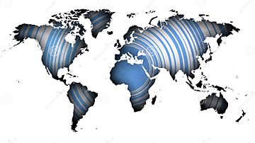 Concentric Worldmap with Perimetral Shadows. Stock Illustration ...