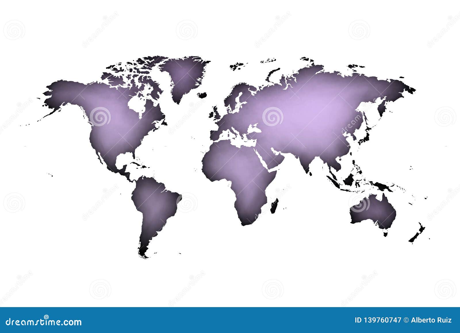 Violet Worldmap With Perimetral Shadows. Royalty-Free Stock Photography ...