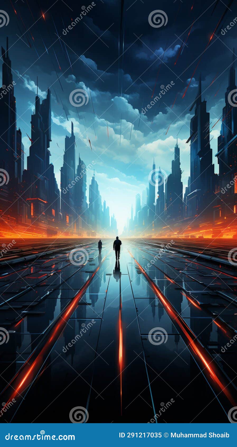 Tech Infused Comic Dream Abstract Futuristic Elements in a Flat Comic ...