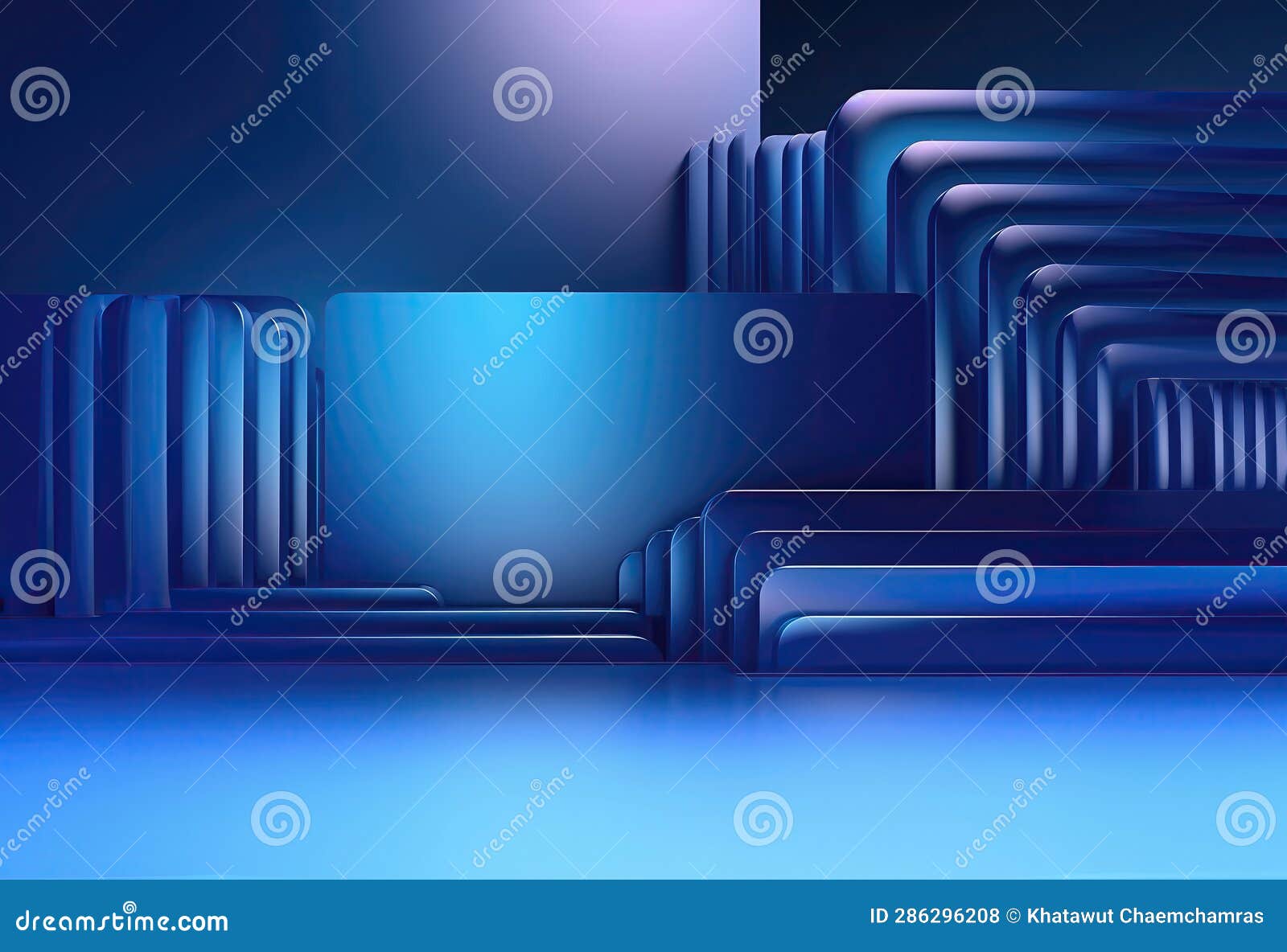Tech Innovation: Abstract Blue Gradient Geometric Shape in 3D Rendering ...