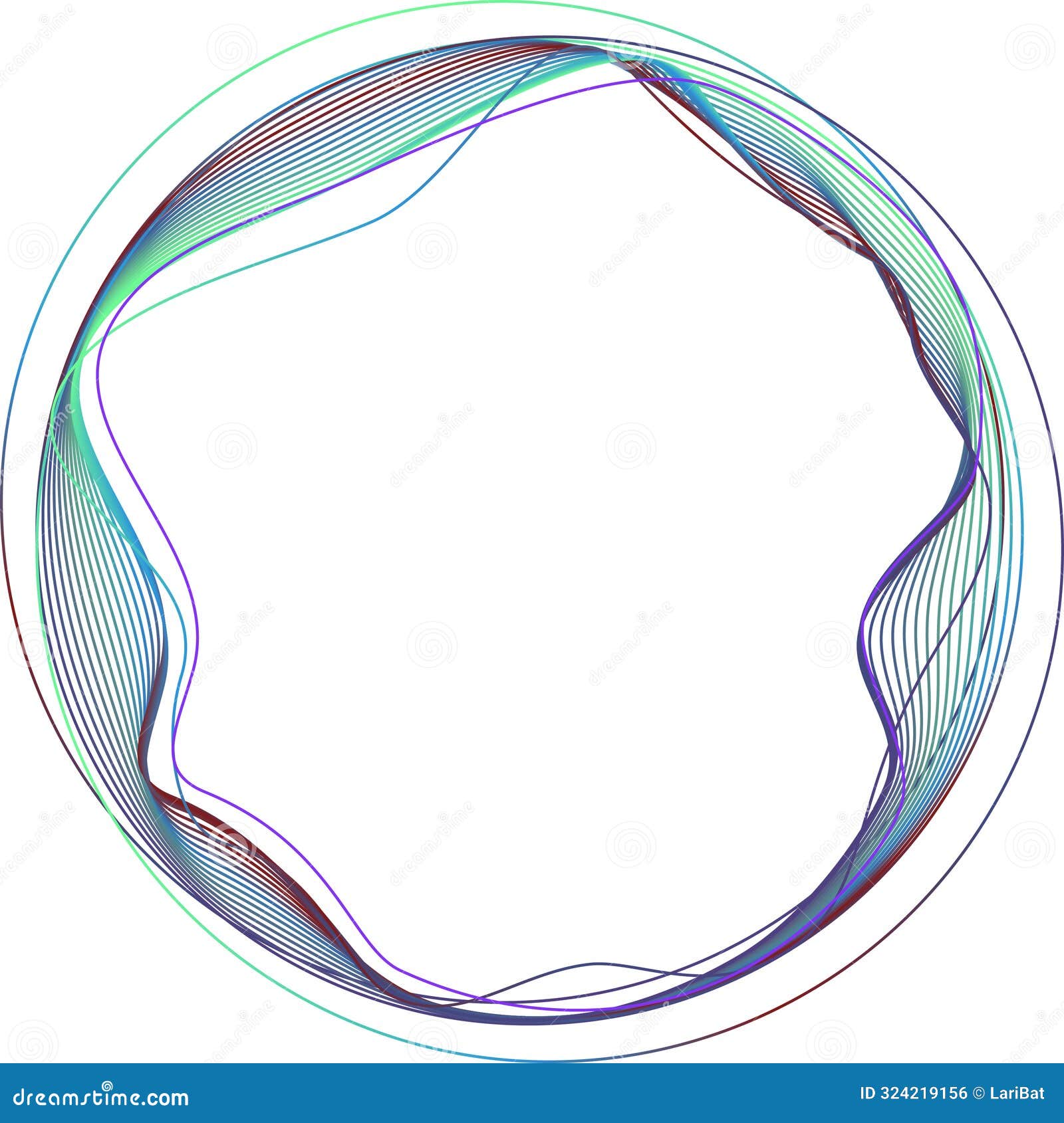 Tech-Inspired Circular Design. Harmonic Curved Line Pattern for Tech ...