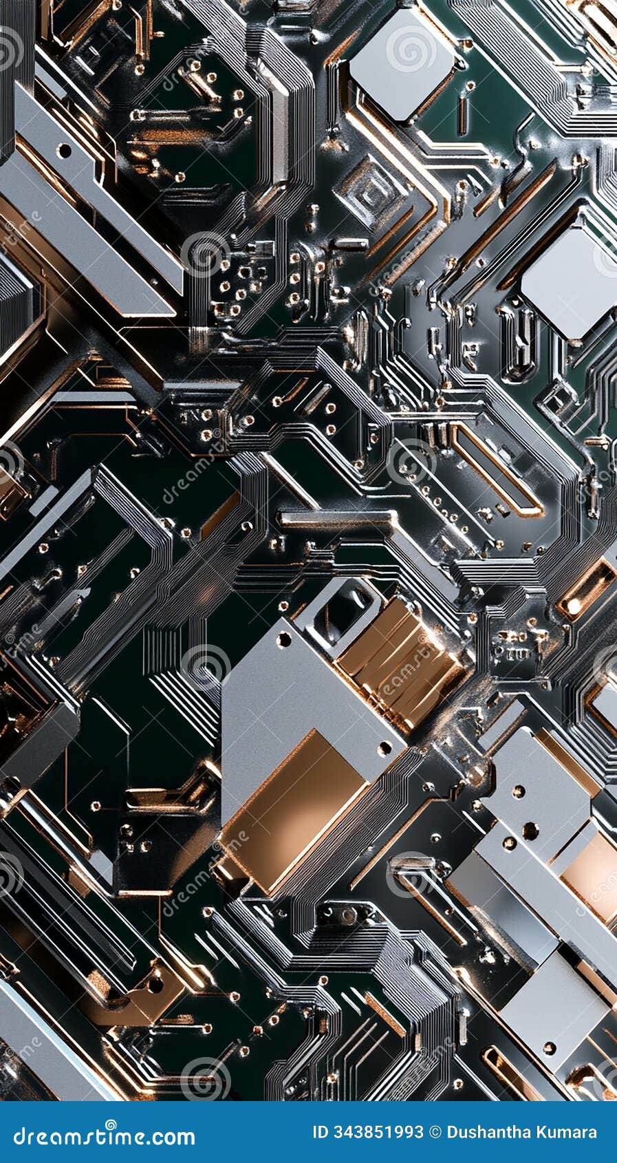 Tech-Inspired Geometric Circuit Board Pattern Design Stock Illustration ...