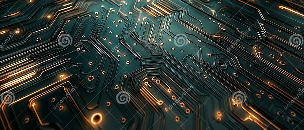 Tech-Inspired Geometric Circuit Board Pattern Design Stock Illustration ...