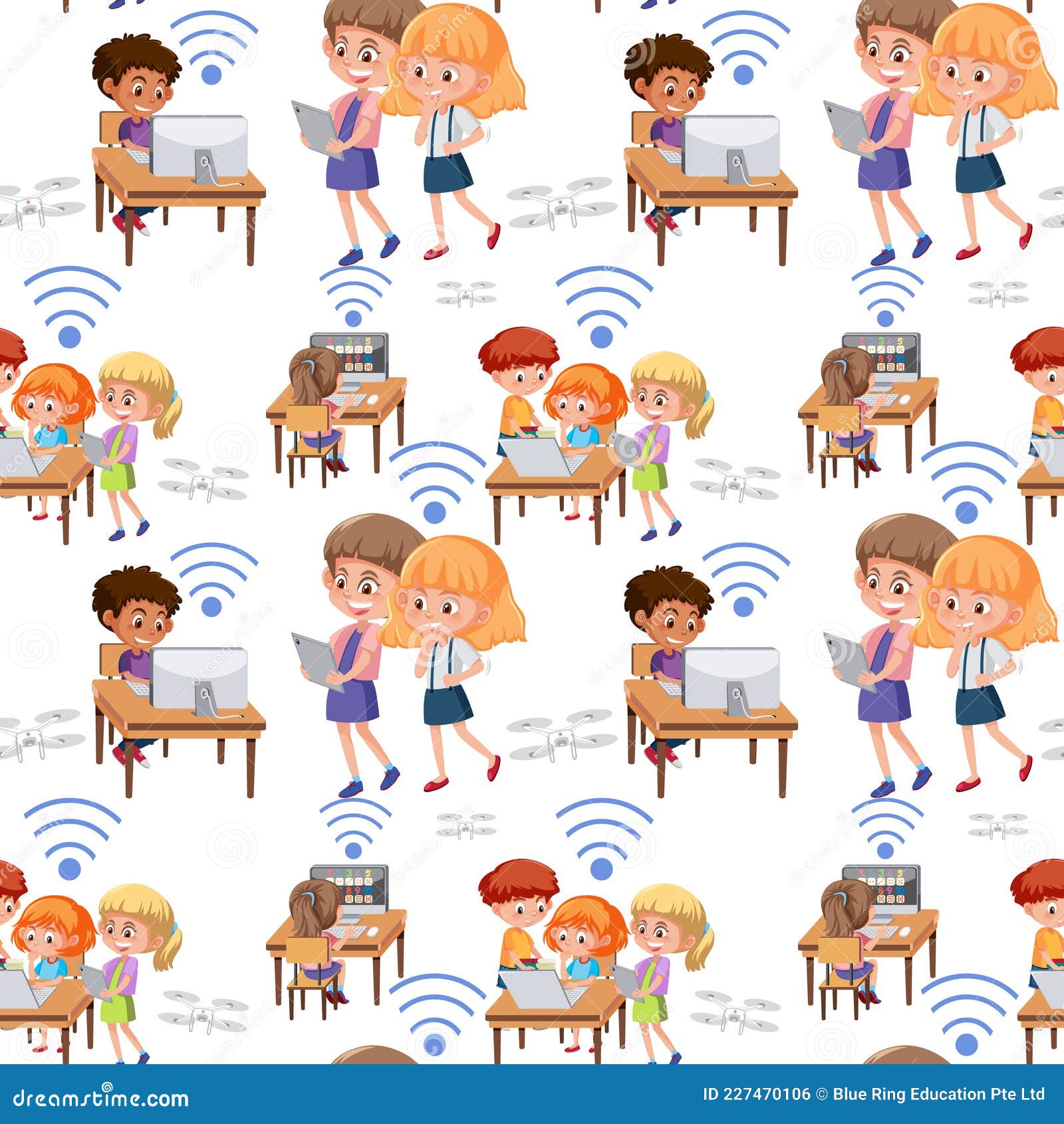 Tech kids leaning tools stock vector. Illustration of little - 227470106