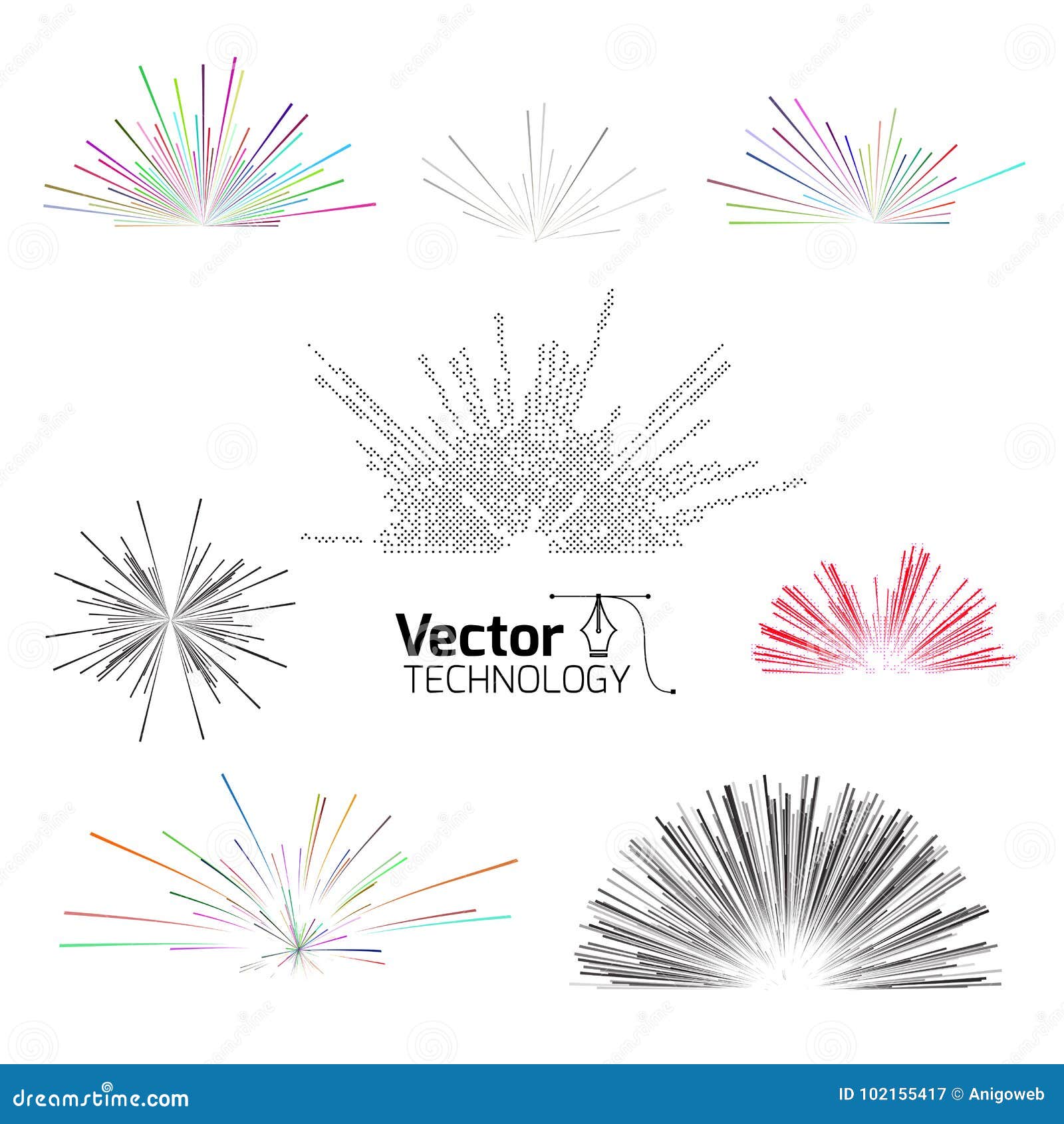 Tech line explosion stock vector. Illustration of burst - 102155417