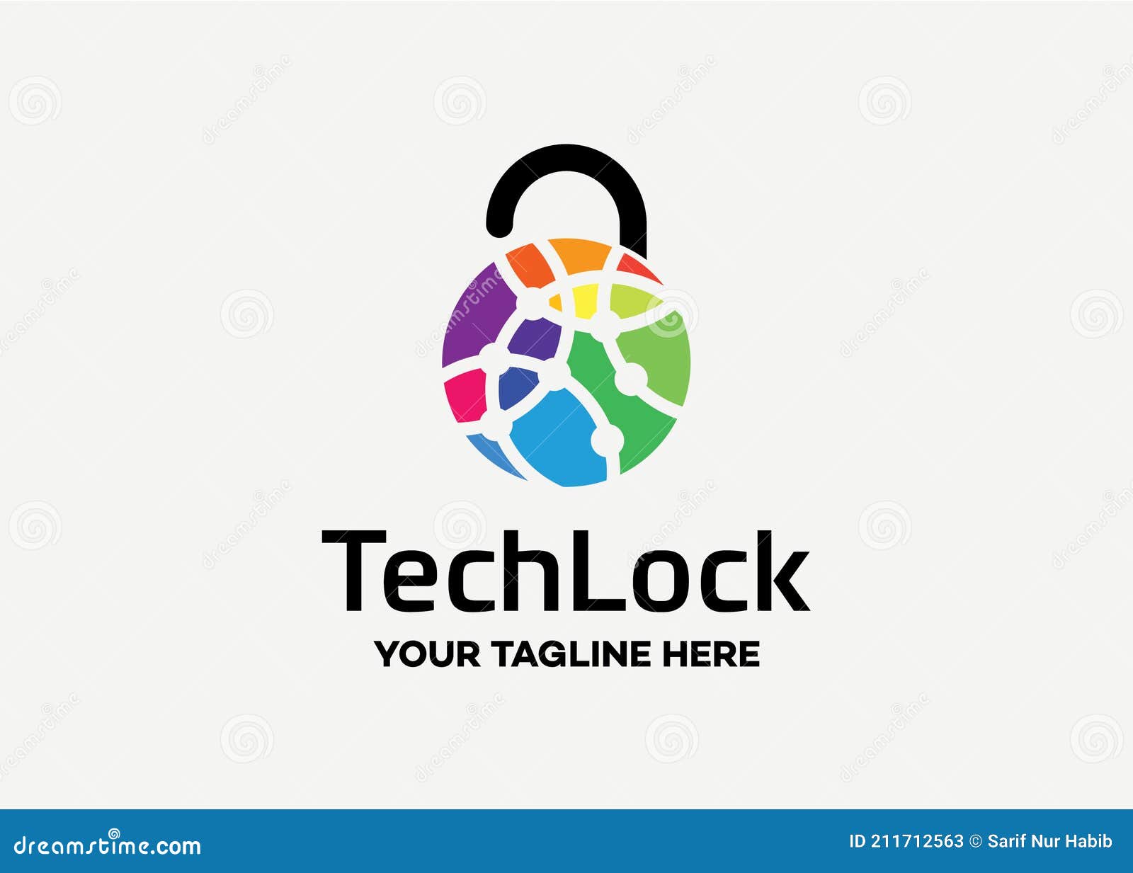 Tech Lock Logo Design Template Stock Vector - Illustration of protect ...