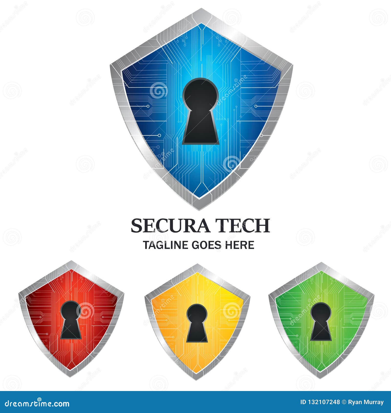 Tech Lock Security Shield Protection Emblem Logo Vector Design Stock ...
