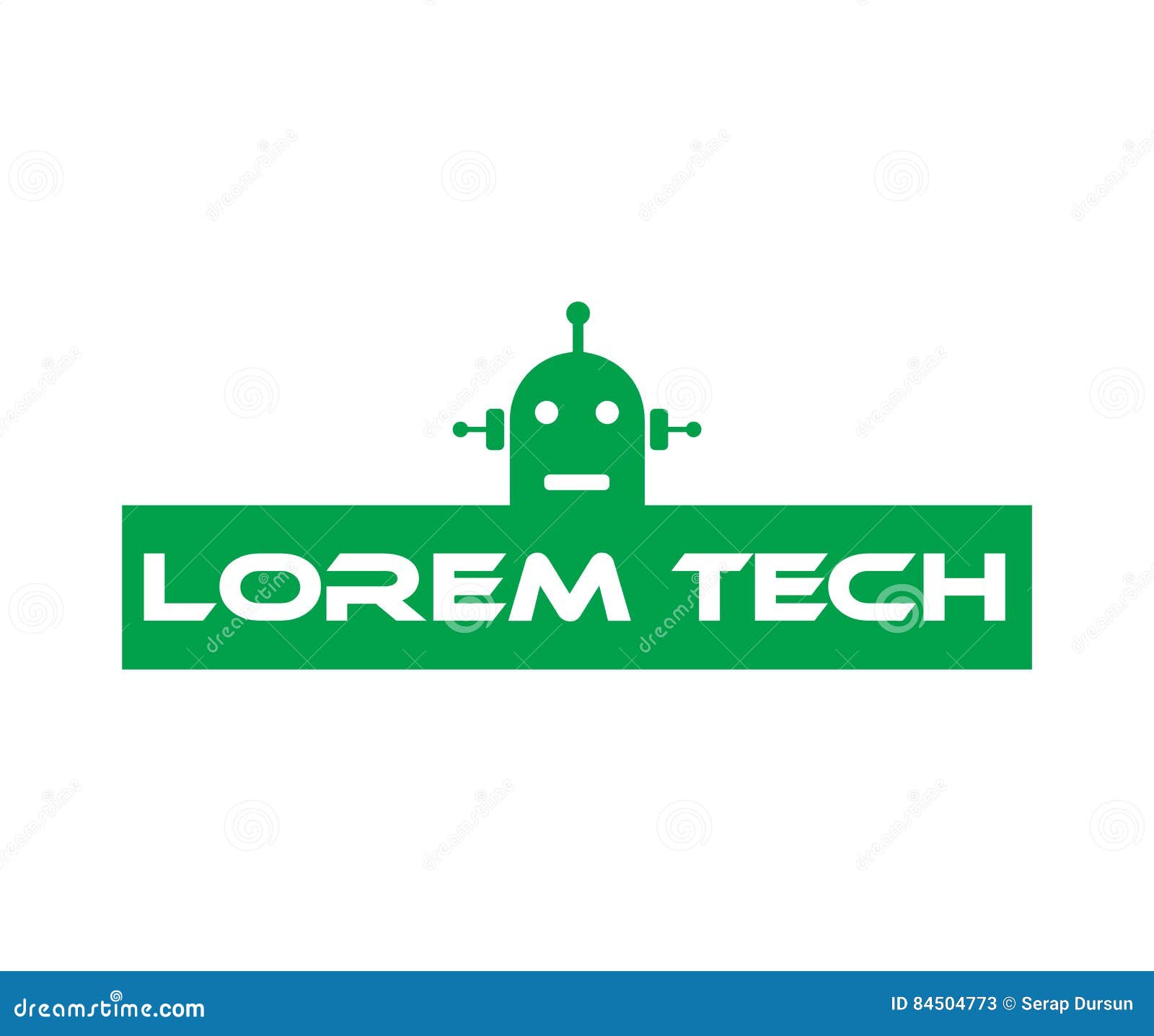 Tech Logo Design With Cyber Robot Cartoon Vector | CartoonDealer.com ...